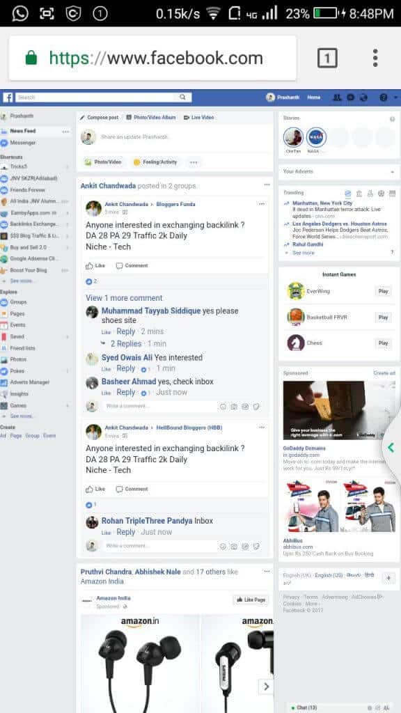 Access Facebook Full Desktop Website On Android(facebook full site)