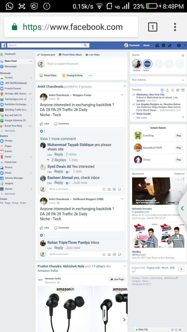 Access Facebook Full Desktop Website On Android(facebook full site)
